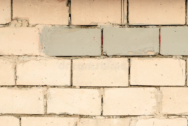 Wall of Bricks Painted with a Pale Peach Paint Texture of Masonry ...