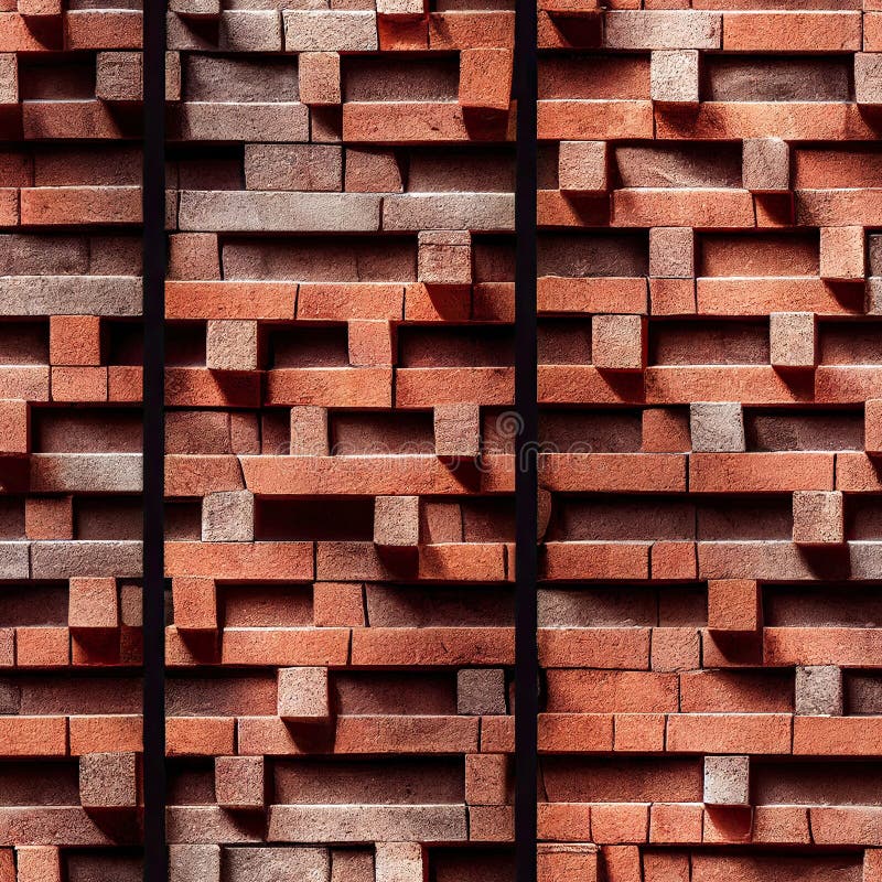 Wall of Bricks Texture TILE Stock Illustration - Illustration of cube ...