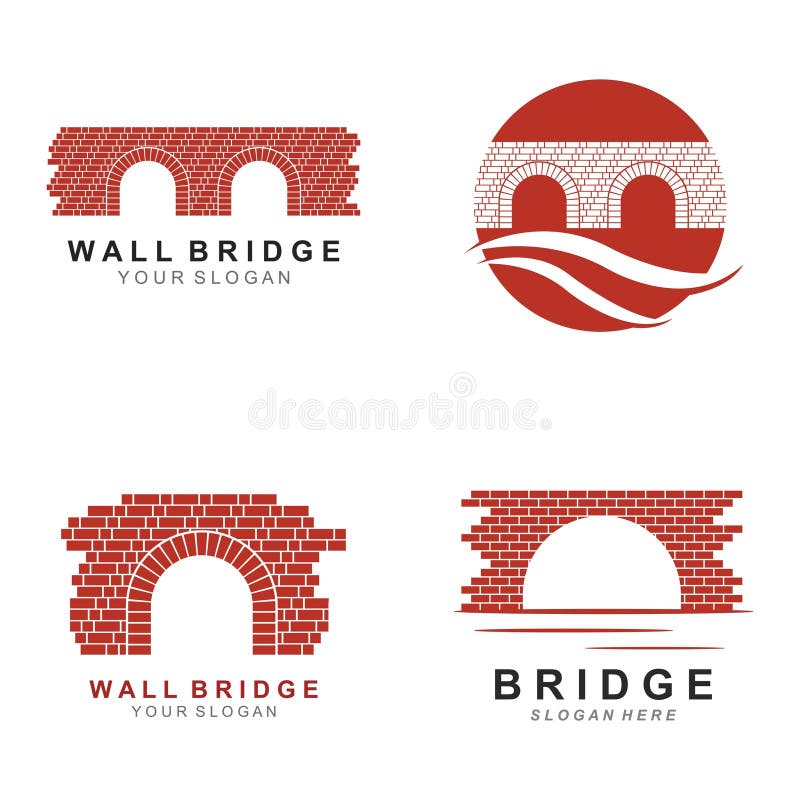 Wall Bridge Logo Illustration Vector Stock Illustration - Illustration ...