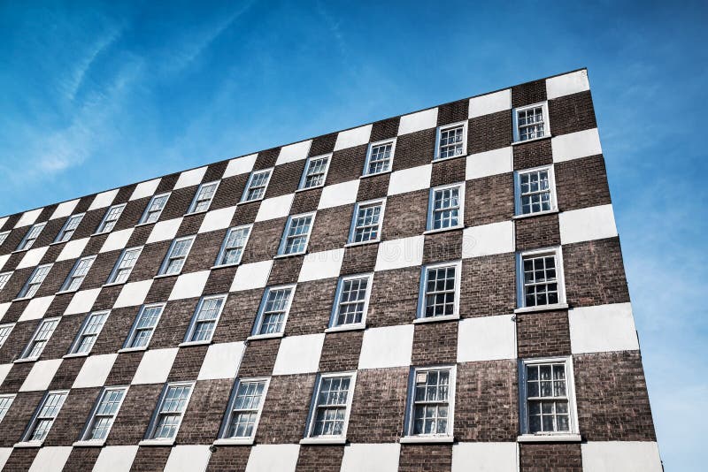Wall with Brown White Checker Pattern Design Stock Image - Image of ...