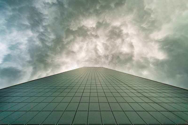 Wall Building Facade and Dramatic Stormy Sky Stock Photo - Image of ...