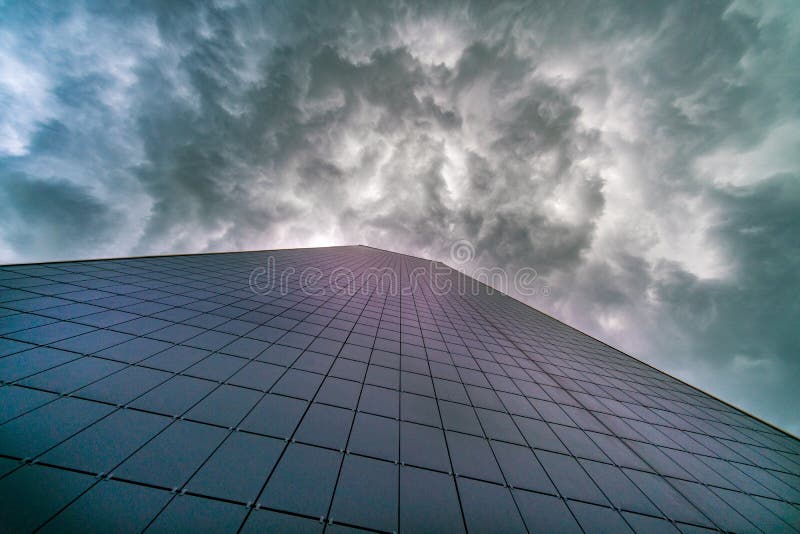 Wall Building Facade and Dramatic Stormy Sky Stock Photo - Image of ...