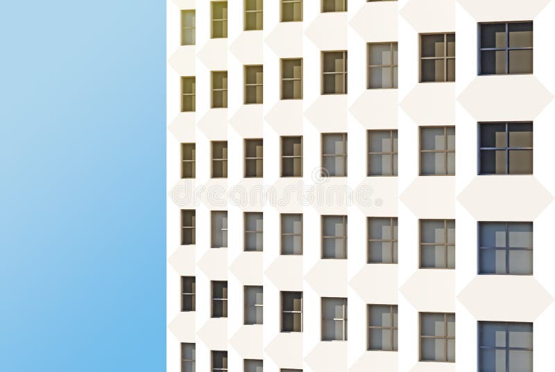 Wall of a Building with Identical Square Windows Stock Illustration ...
