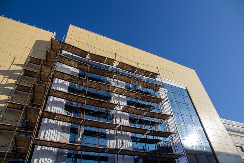 Wall of Office Building Made of Metal Plates Stock Photo - Image of ...