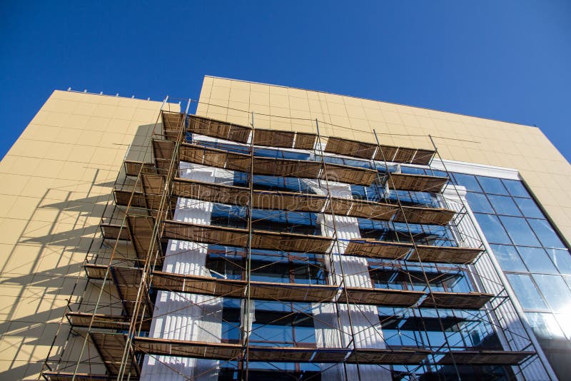 Wall of Office Building Made of Metal Plates Stock Photo - Image of ...
