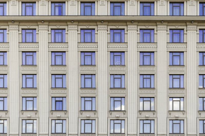 Wall of a Building with Windows Stock Photo - Image of pattern, high ...