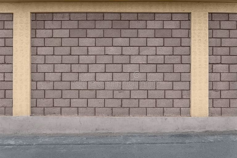 Wall Built of Masonry Rows of Cement Expanded Clay Blocks, at Certain ...