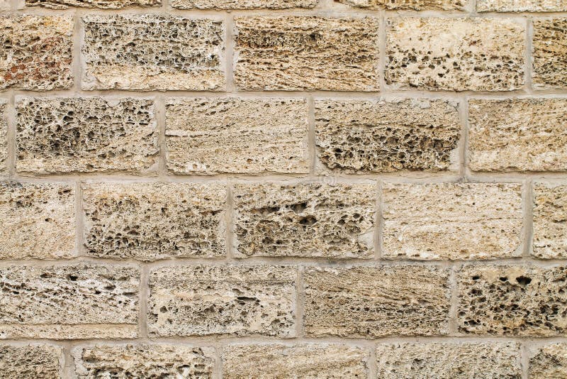 A Wall Built of Shell Rock. Stock Image - Image of geology, antique ...