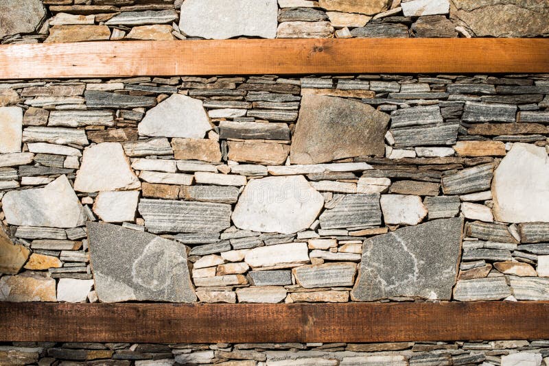 Wall Built of Stones. Sun Light Stock Image - Image of pattern ...