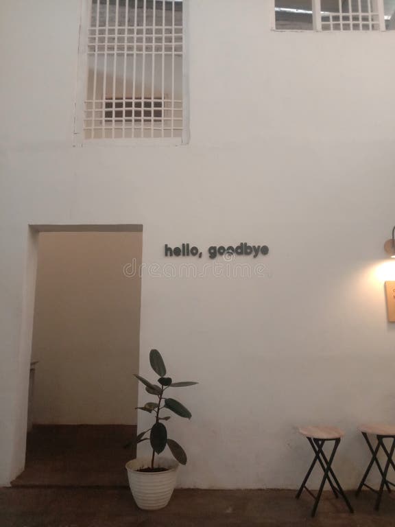Wall stock photo. Image of hallo, wall, goodbye, cafe - 265178002