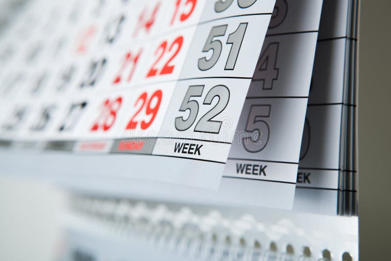 Wall Calendar Calendar with the Number of Days Stock Photo - Image of ...