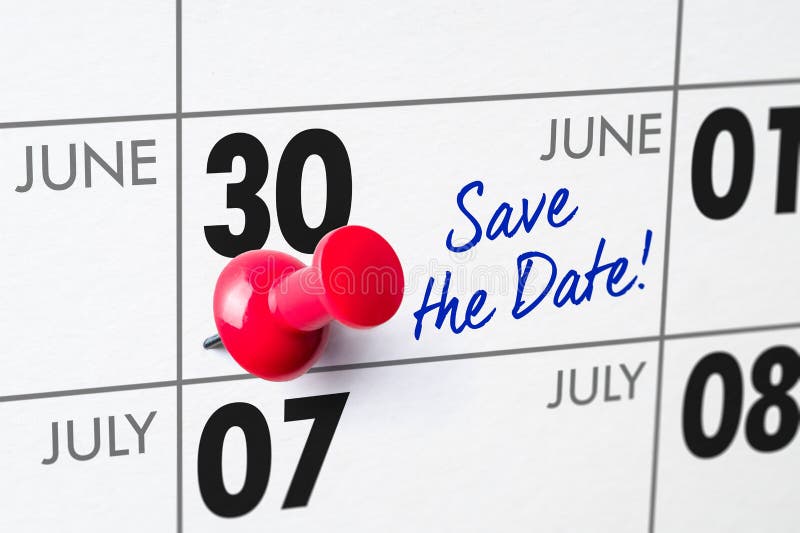 Wall Calendar with a Red Pin - June 30 Stock Image - Image of calendar ...