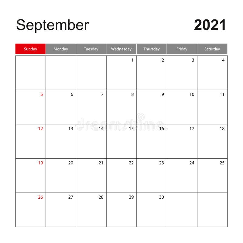 Wall Calendar Template for September 2021. Holiday and Event Planner ...