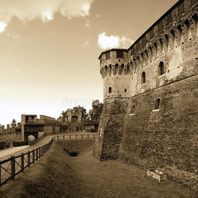 Wall of the castle stock image. Image of clouds, conquer - 17377365