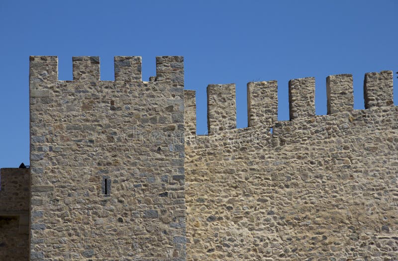Wall of a castle stock image. Image of mansion, hill - 31195489