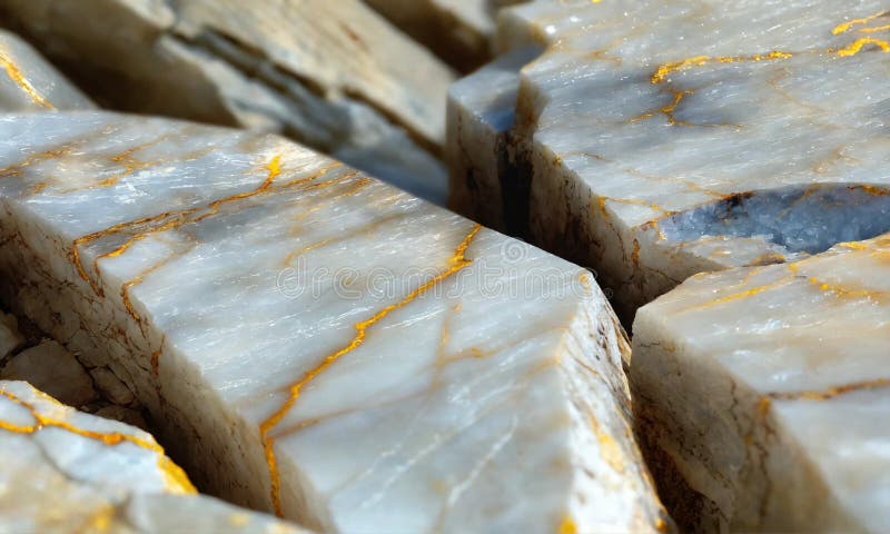 Wall Caustic through Quartzite. Close Up of a Stone Stock Illustration ...