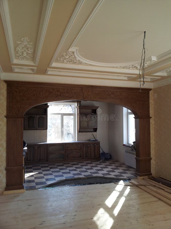 Wall and Ceiling Decoration, Finishing Works Stock Image - Image of ...
