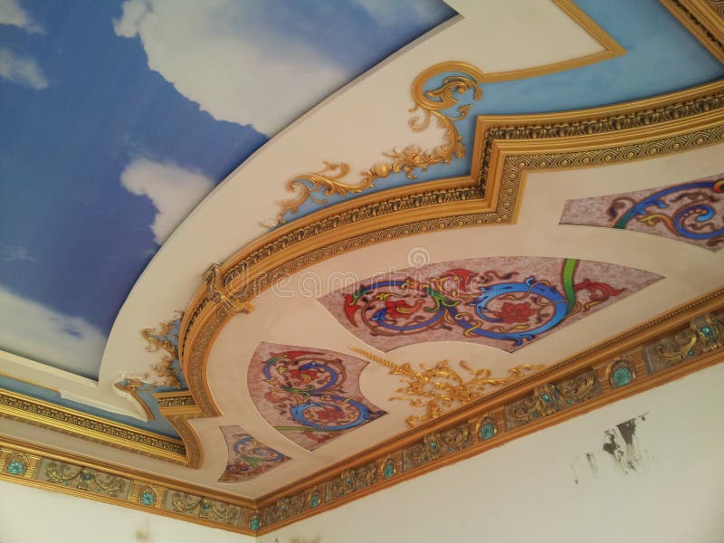 Wall and Ceiling Decoration, Finishing Works Stock Image - Image of ...
