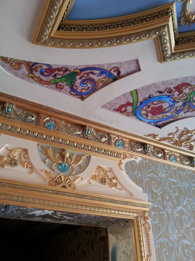 Wall and Ceiling Decoration, Finishing Works Stock Photo - Image of ...