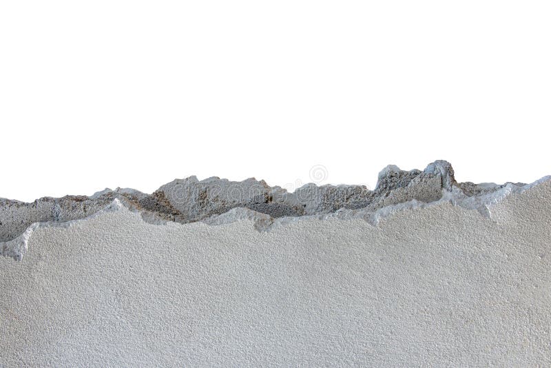 The Wall of a Cement House that Was Smashed Isolate on White Background ...
