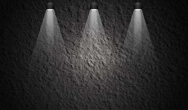 Wall Cement Texture with Hanging Lamp, Dark Wall with Light Stock Photo ...