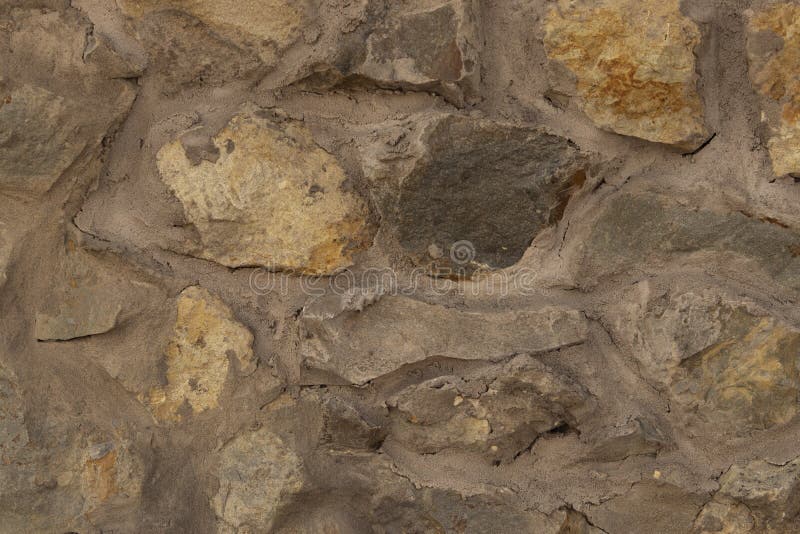 Wall of Cemented Stones of Different Sizes Stock Photo - Image of small ...