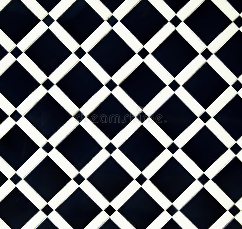 Square Black and White Tiles Floor Stock Image - Image of close ...