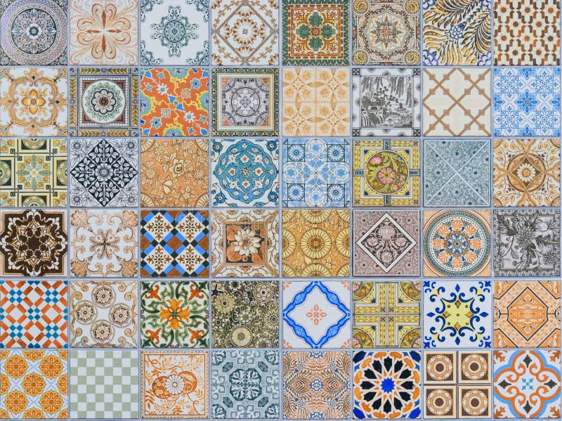 Wall Ceramic Tiles Patterns Mega Set Stock Image - Image of detail ...
