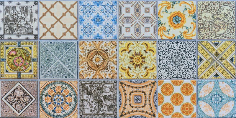 Wall Ceramic Tiles Patterns Mega Set Stock Photo - Image of tiled ...