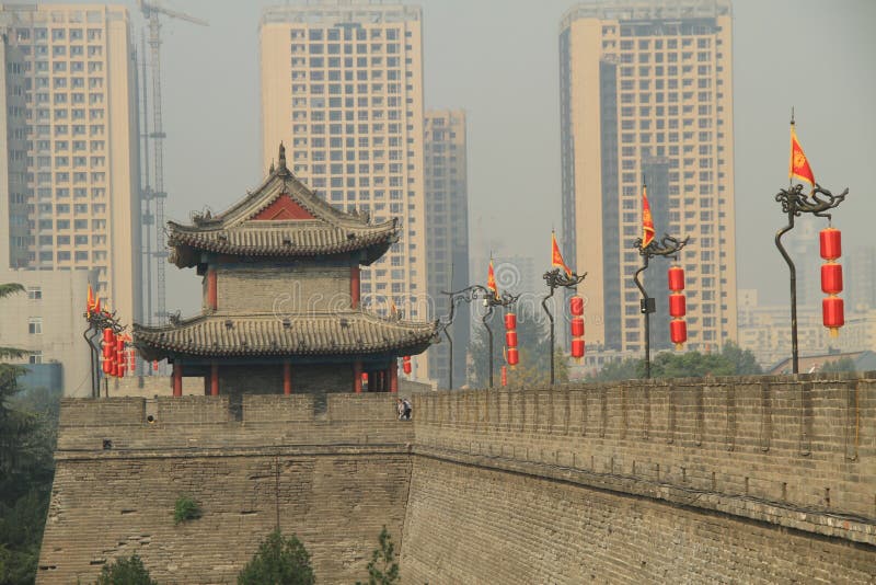 Wall of China Guardtower editorial stock image. Image of historic ...