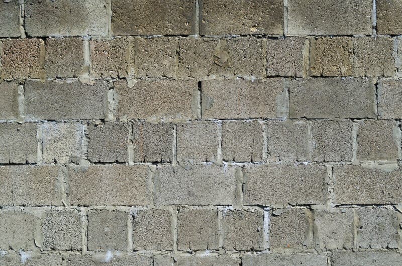 The wall of cinder block. stock photo. Image of obsolete - 72339512