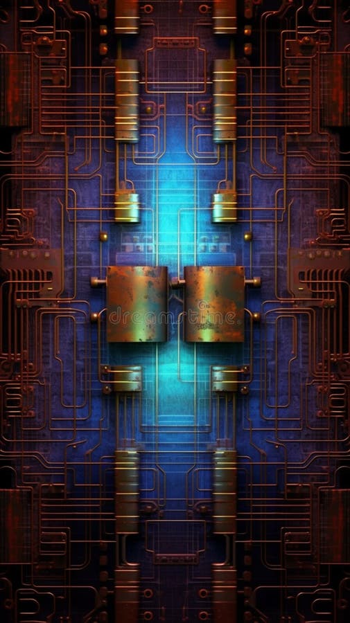 Colorful Wall Circuit Texture Image. 3D Effect Stock Illustration ...
