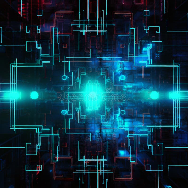 Colorful Wall Circuit Texture Image. 3D Effect Stock Illustration ...