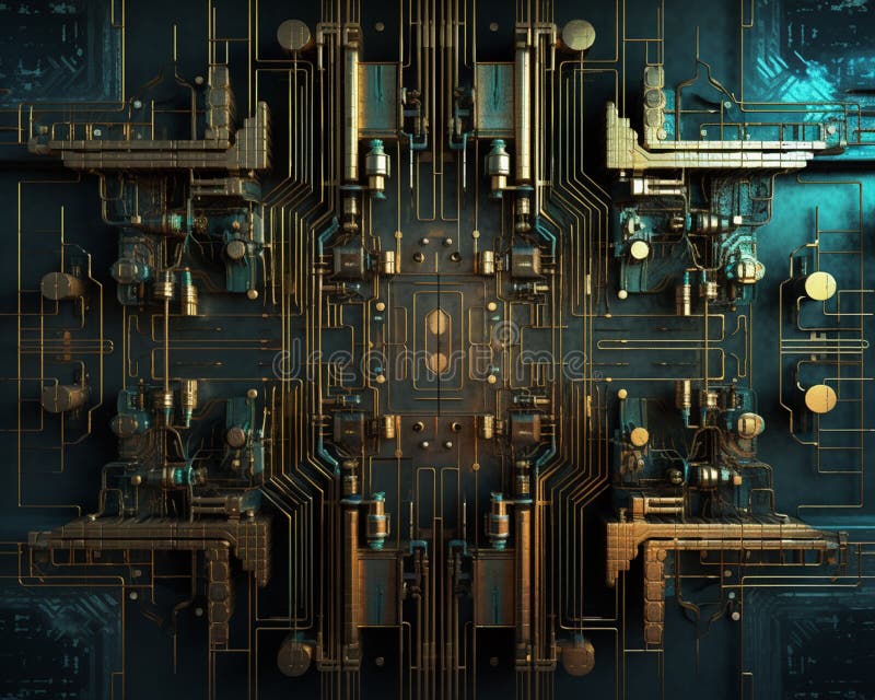 Colorful Wall Circuit Texture Image. 3D Effect Stock Illustration ...