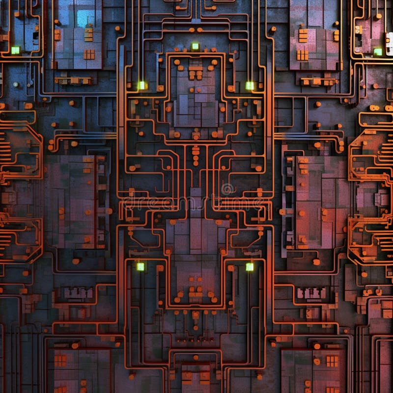 Colorful Wall Circuit Texture Image. 3D Effect Stock Illustration ...