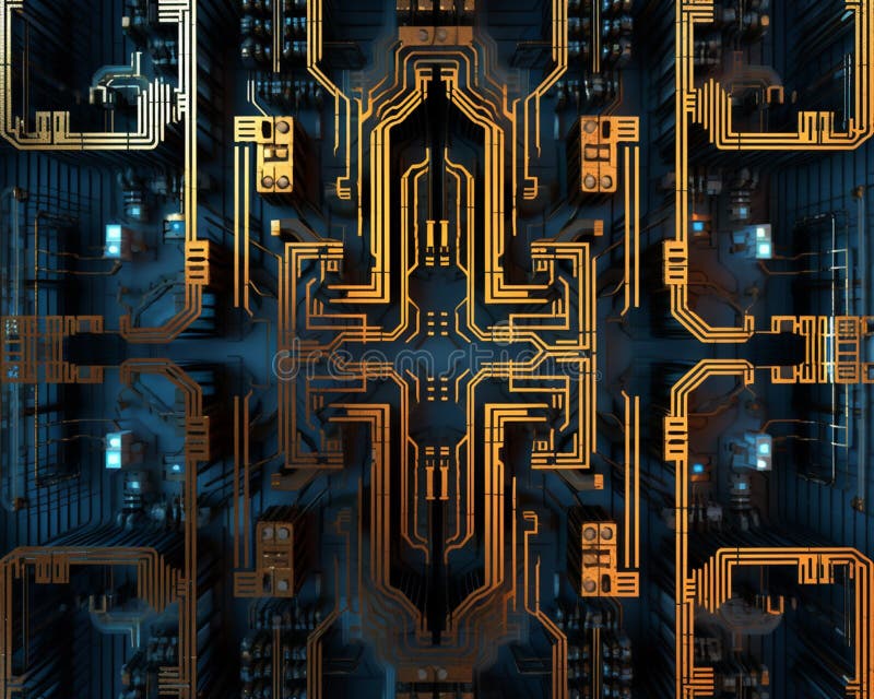 Colorful Wall Circuit Texture Image. 3D Effect Stock Illustration ...