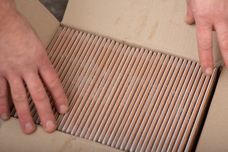 Wall Cladding with Decorative Tiles Stock Photo - Image of bathroom ...