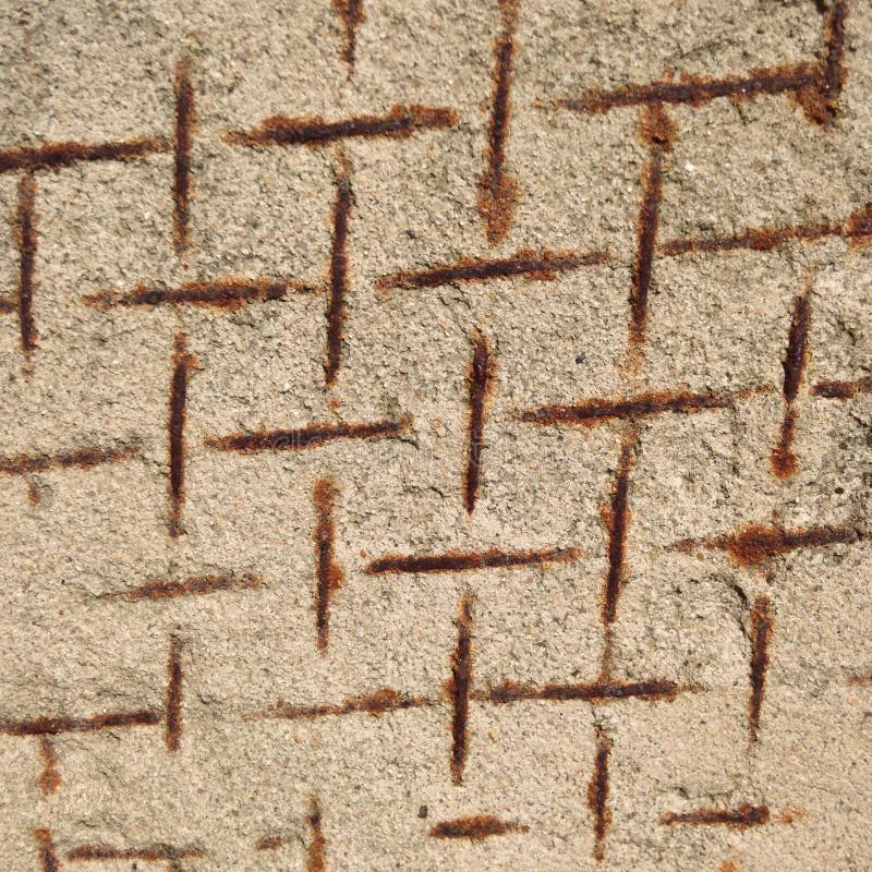 A Rust Lattice of a Drainage Paving System and Round Sewer Manhole ...