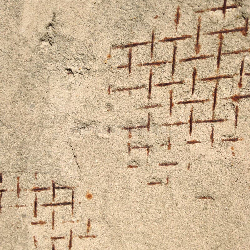 A Rust Lattice of a Drainage Paving System and Round Sewer Manhole ...