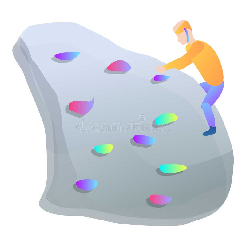 Wall Climbing Icon, Cartoon Style Stock Vector - Illustration of ...