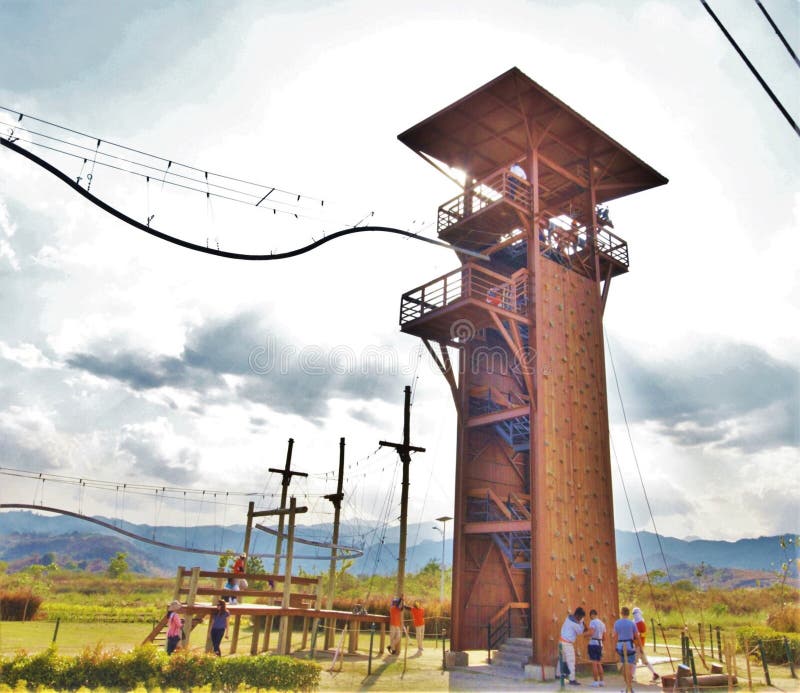 Wall Climbing and Rapelling Tower Editorial Stock Image - Image of wall ...
