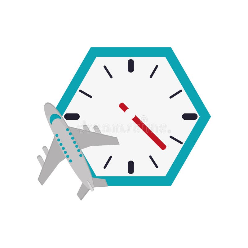 Clock face and airplane stock illustration. Illustration of spinning ...