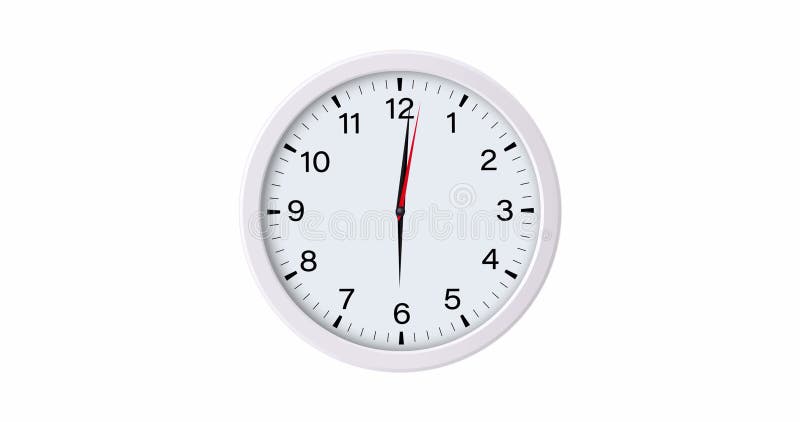 Clock Animation on a White Background Stock Footage - Video of minute ...