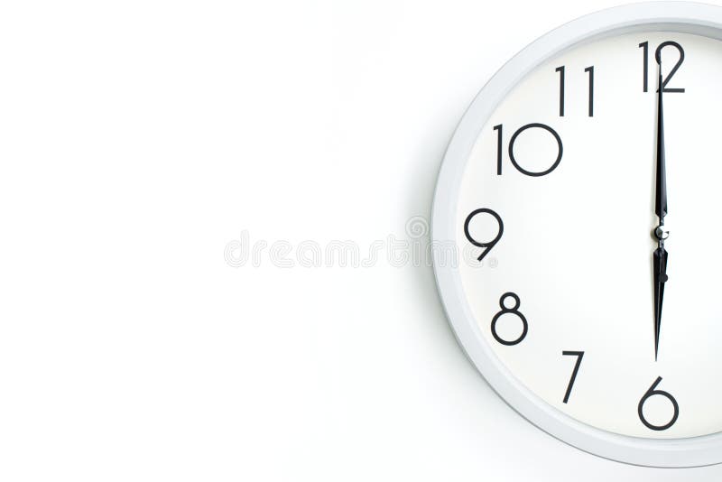 A Wall Clock that Announces 6 O Clock on the Hour Stock Photo - Image ...