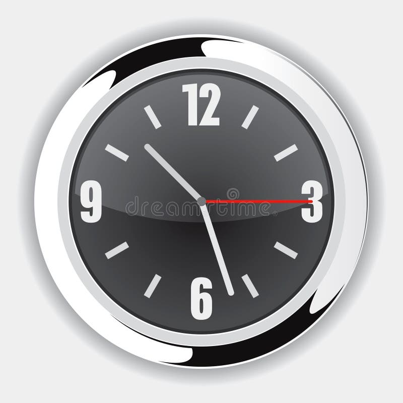 Wall Clock Black stock vector. Illustration of reflexion - 11494074
