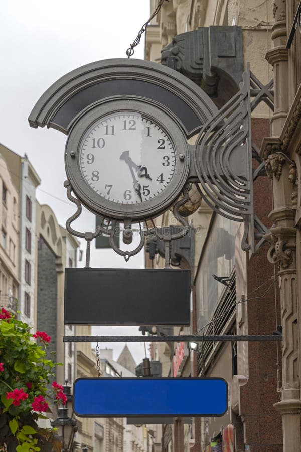 Wall Clock Budapest stock photo. Image of wall, building - 255897098