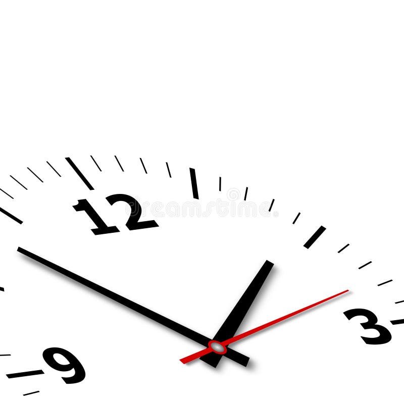 Wall Clock and Calendar on a White Background Stock Illustration ...