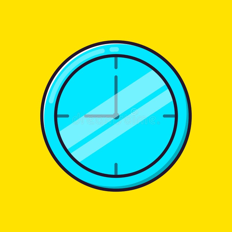 Wall Clock Cartoon Style Icon Illustration Stock Vector - Illustration ...