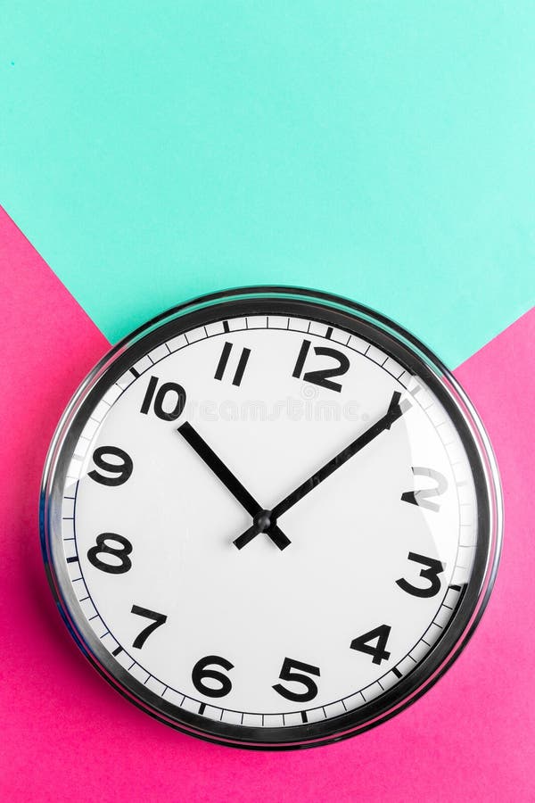 Wall Clock on Color Background. Creative Photo. Stock Photo - Image of ...