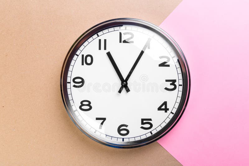 Wall Clock on Color Background. High Quality Photo Stock Image - Image ...